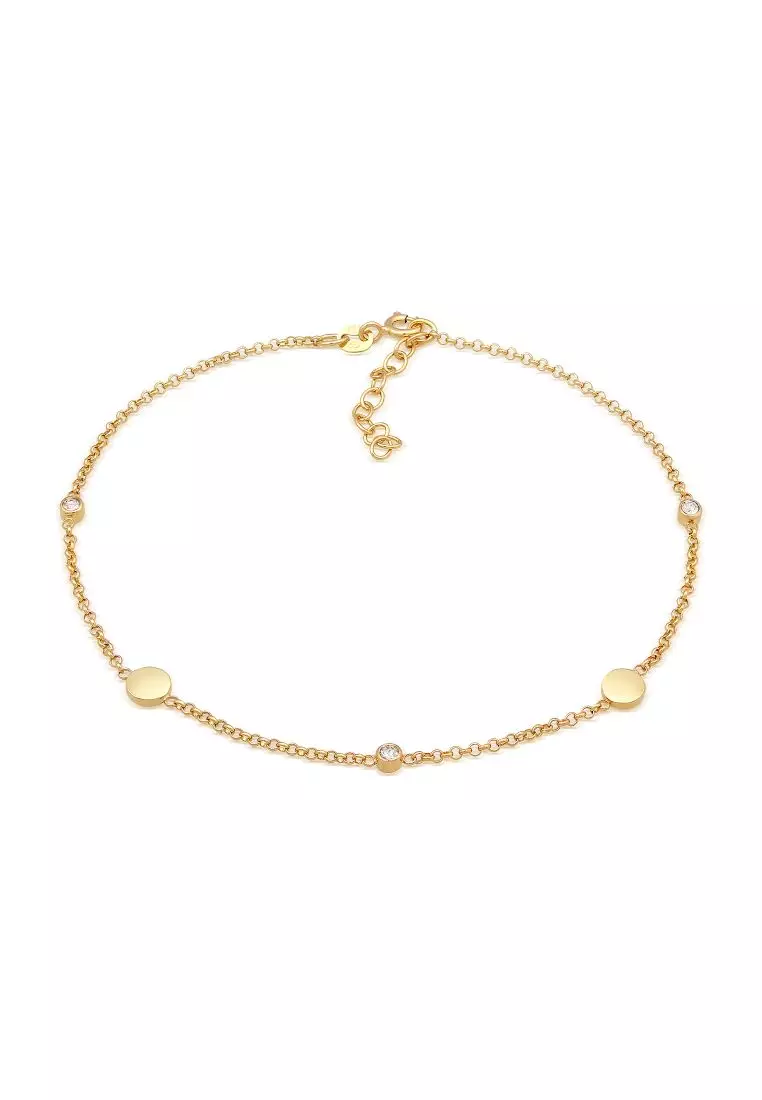 Buy ELLI GERMANY Anklet Platelet Basic Crystals Gold Plated Online | ZALORA Malaysia