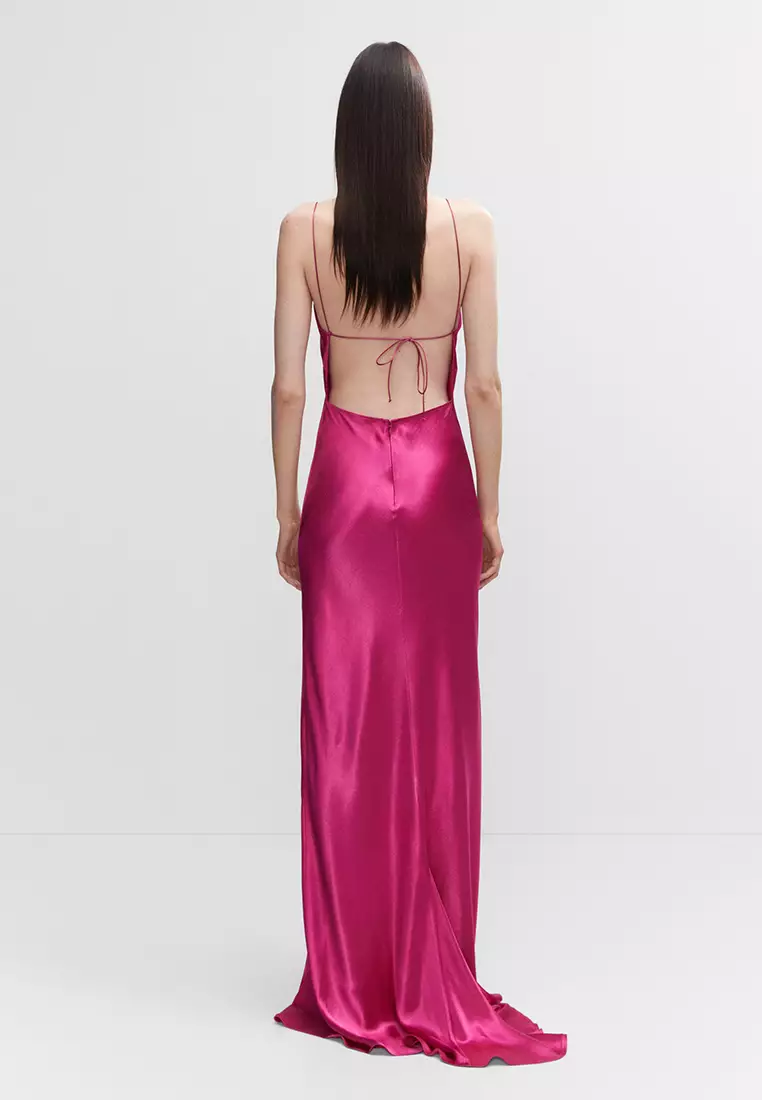 Buy Mango Side-Slit Satin Dress 2025 Online | ZALORA Philippines