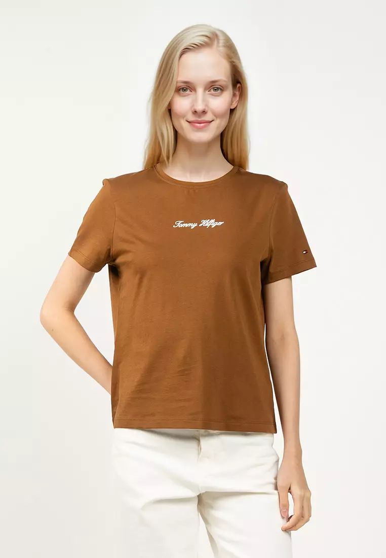Buy Tommy Hilfiger Classic Script Logo Tee - Tommy Mainline 2025 Online | ZALORA