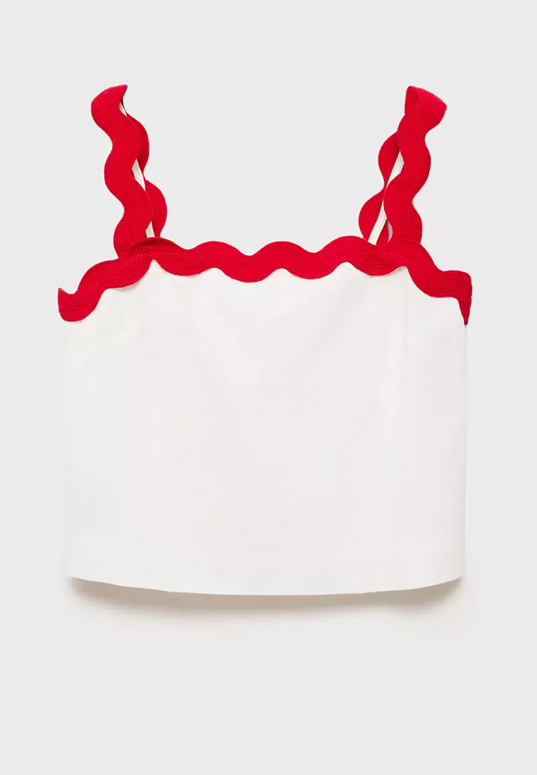 Buy Mango Contrast Spaghetti Strap Top 2024 Online | ZALORA Philippines