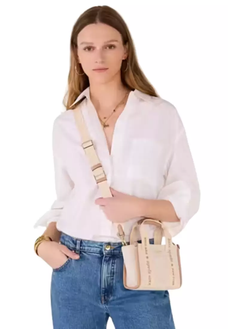 Buy Kate Spade Kate Spade Kip Mini Canvas Tote Bag In Light Fawn KL062 ...