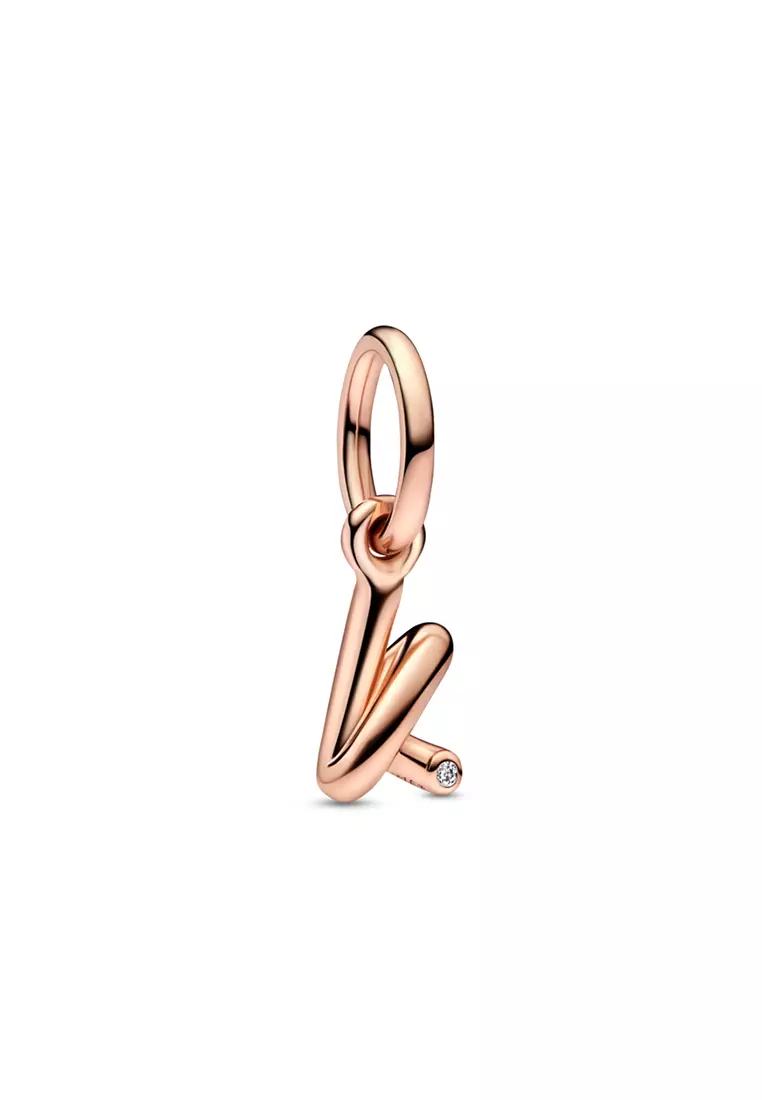 Buy PANDORA Pandora 14K Rose Gold Plated Letter k Script Alphabet ...