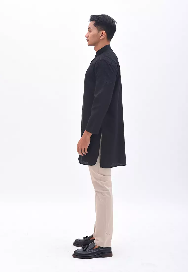 Jual Manzone MANZONE Gamis Pria Lengan Panjang NAUFAL - BLACK Original ...