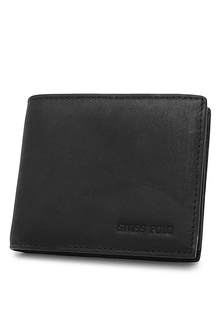 Buy Swiss Polo Leather RFID Bi-Fold Short Wallet - Black 2025 Online ...