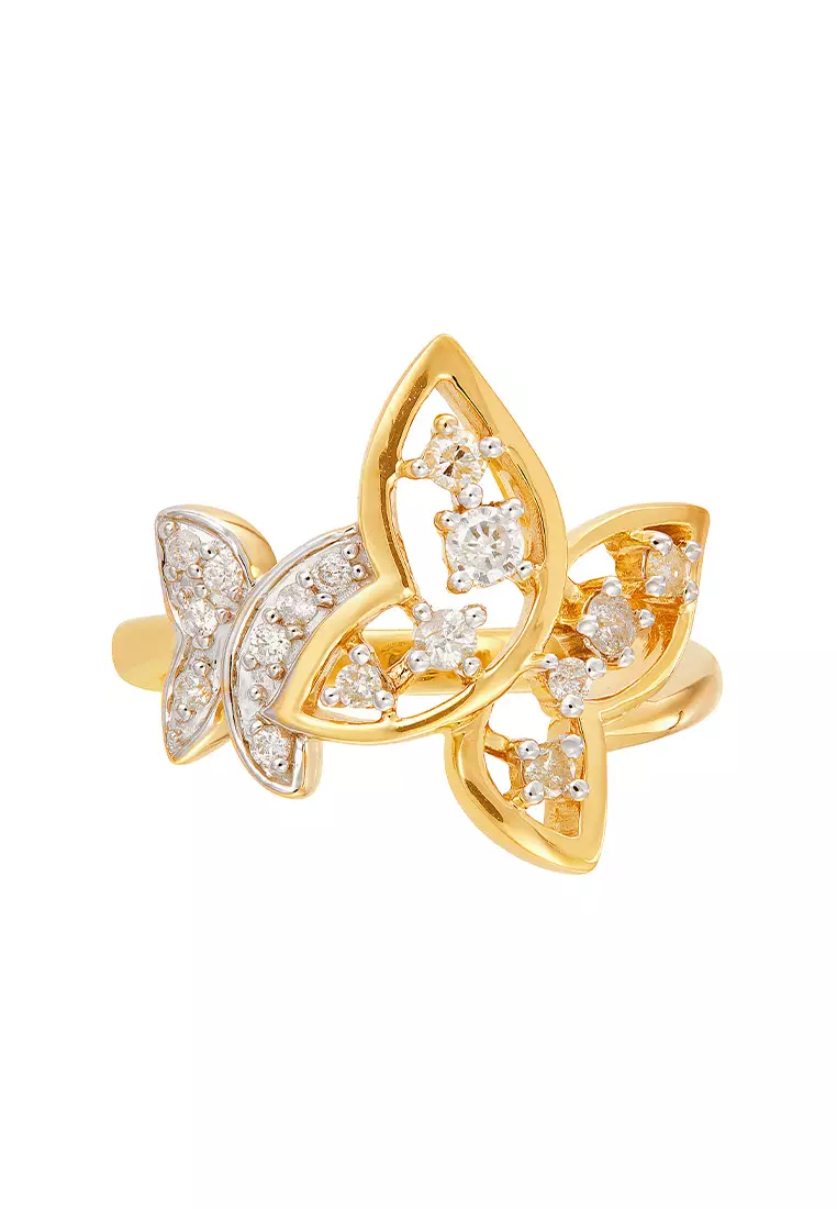 Buy HABIB HABIB Chic | Diamond Ring in 375/9K Yellow and White Gold ...