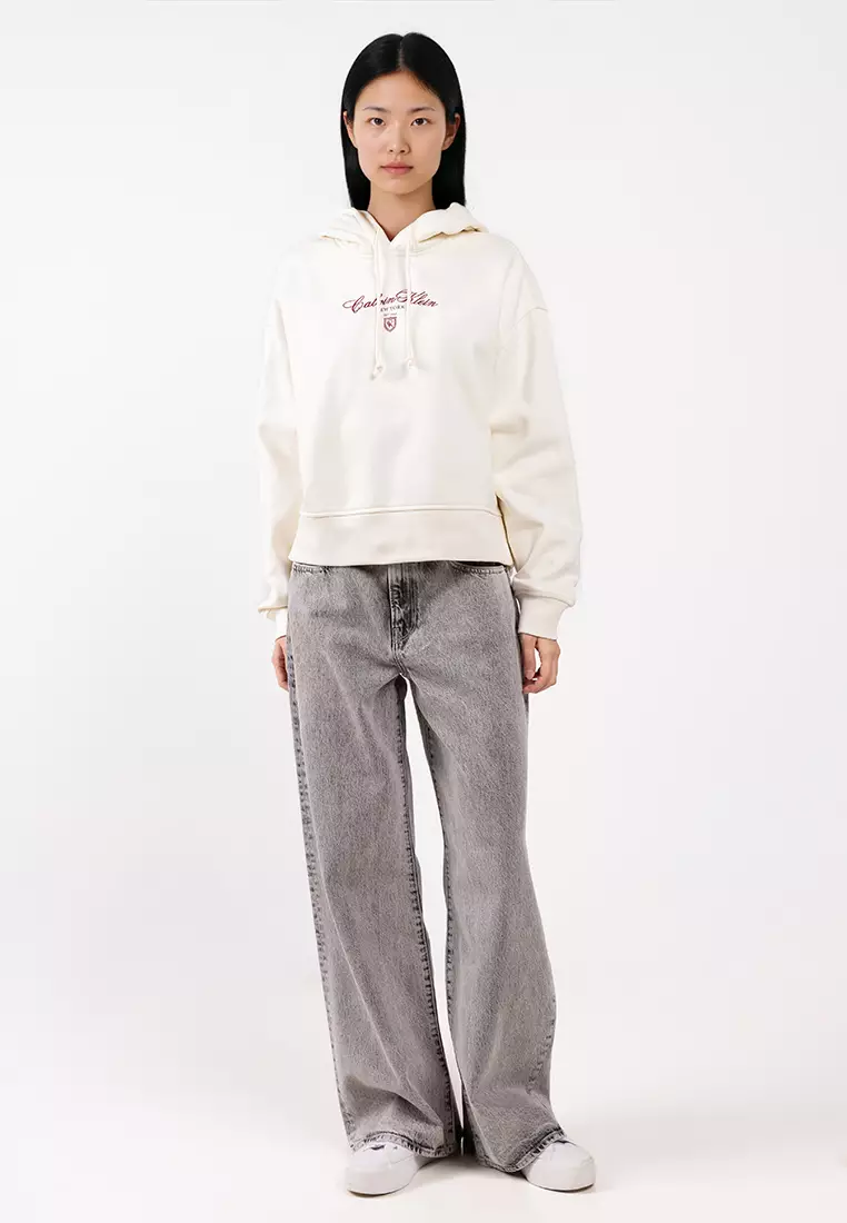 Buy Calvin Klein Crop Graphic Hoodie - Calvin Klein Jeans 2026 Online ...