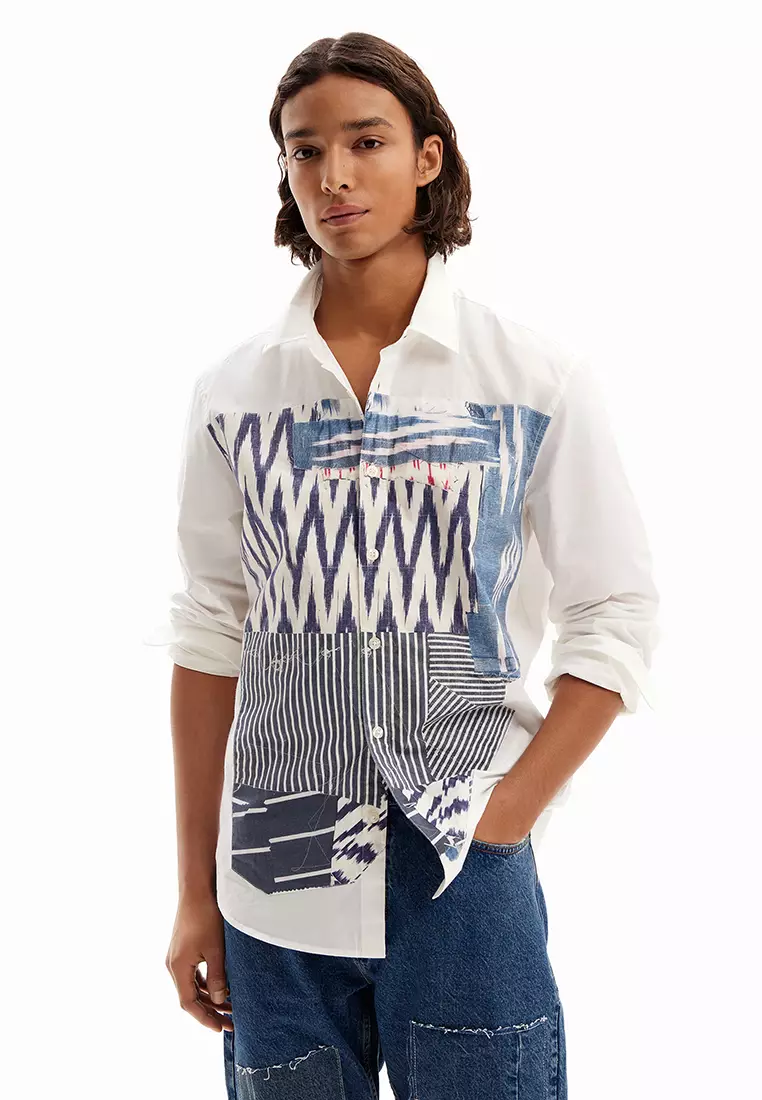 Buy Desigual Desigual Man Ikat patchwork shirt. 2025 Online | ZALORA