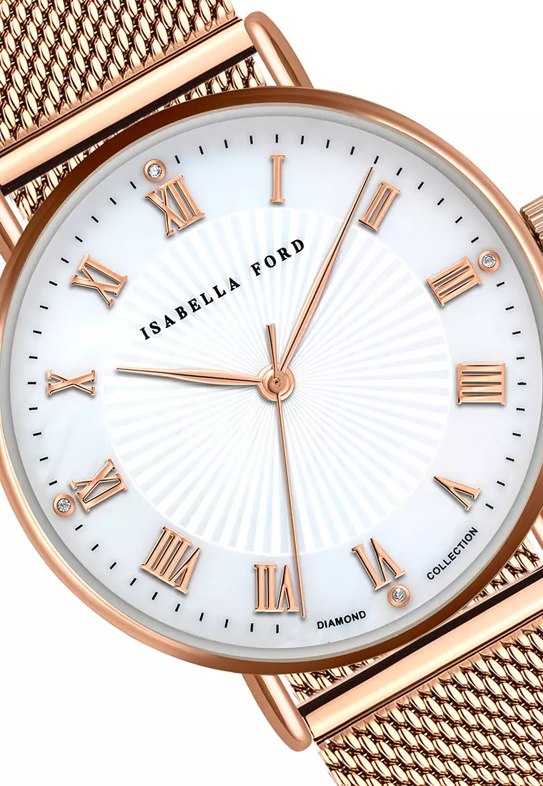 Buy Isabella Ford Isabella Ford Chloé Rose Gold Mesh Women Watch Online ...