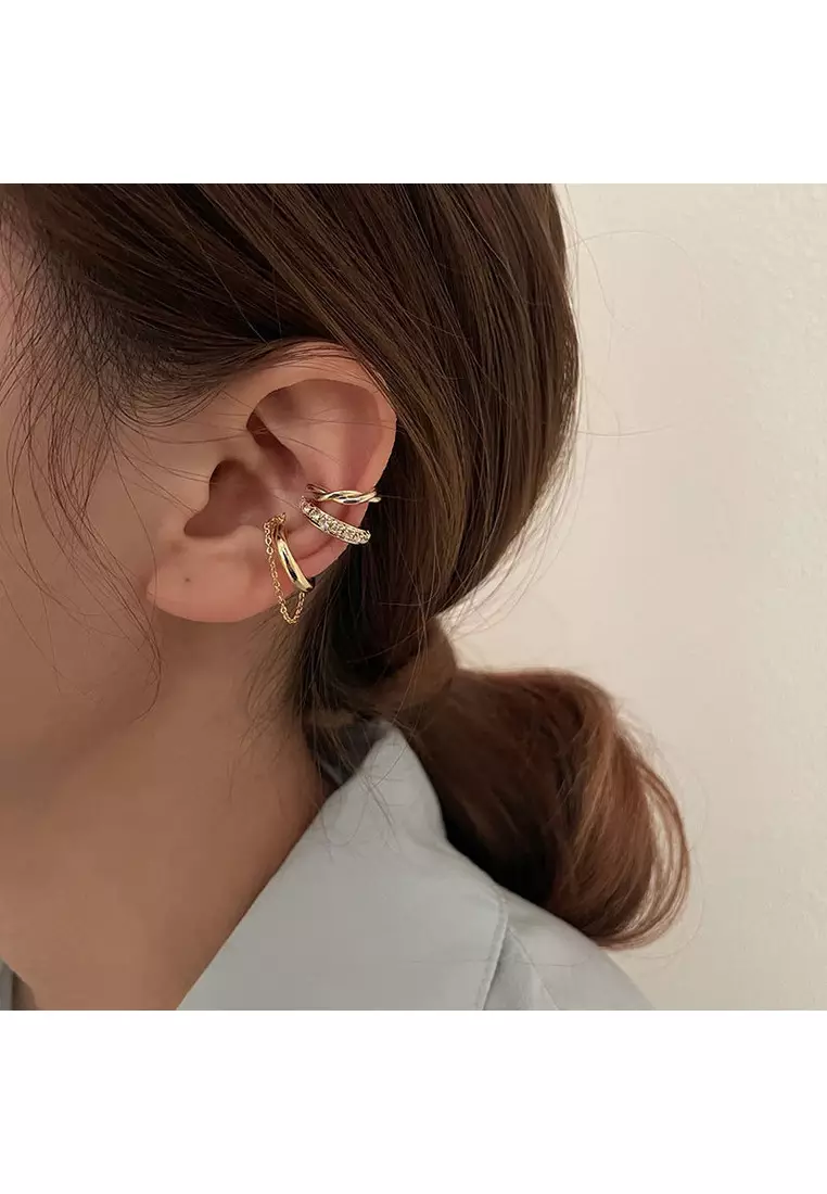 Buy SUSEN Non-pierced ear bone clip earrings 2025 Online | ZALORA