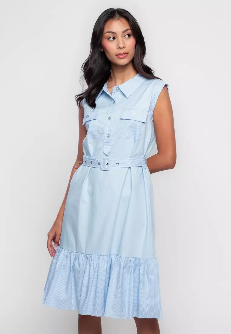 Buy Apple & Eve Rosalina Collared Flounce Dress with Front Pocket and ...