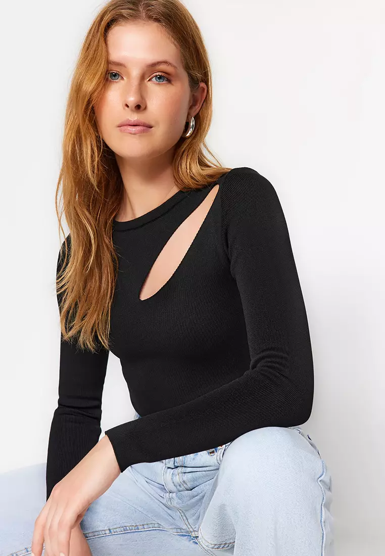 Jual Trendyol Cut Out Rib Top Original 2024 | ZALORA Indonesia