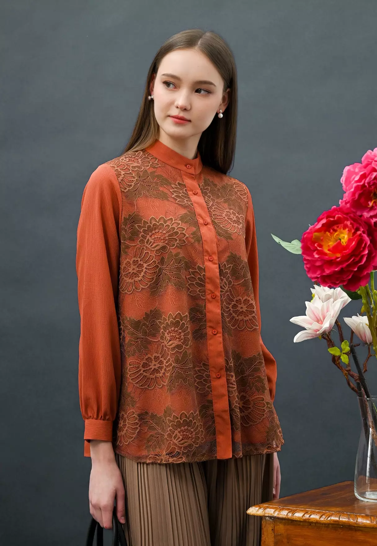 Jual Kasa Heritage Lorraine Blouse - Clay Original 2024 | ZALORA ...