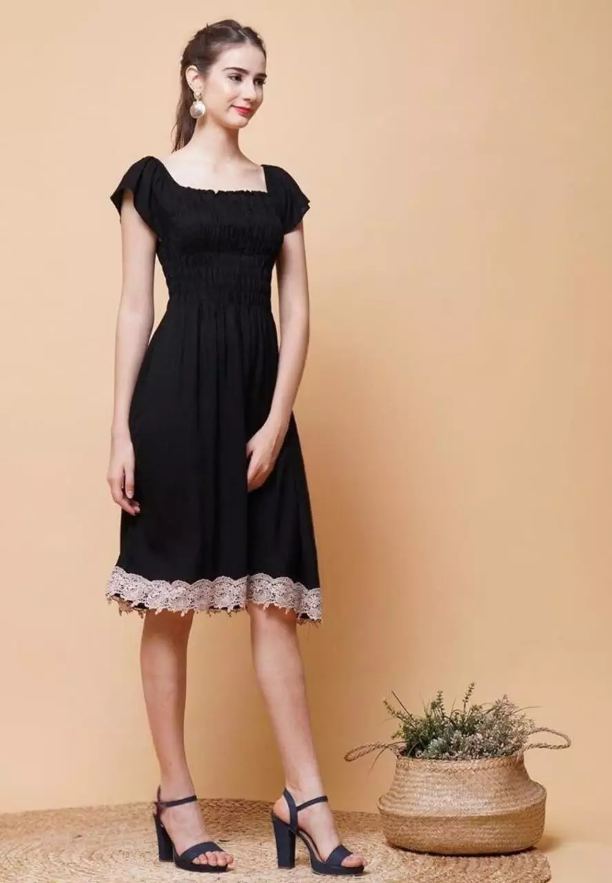 Jual Batik Mayung Nahla Hitam Mini Dress | Dress Daily Premium JTR ...