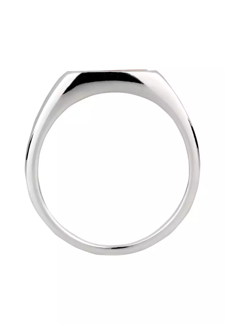 Buy Kuzzoi Men's Silver Rhodochrosite Signet Ring 2026 Online | ZALORA