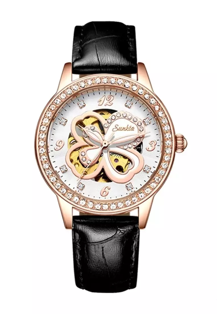 Buy LIGE SUNKTA Ladies AUTOMATIC Watch, 34mm, IP Rose Gold Color ...