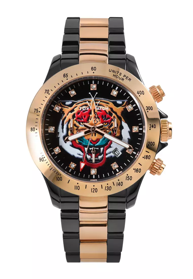 Buy ToyWatch Tiger Two-Tone Rose Gold Black Unisex Watch TYCHMC30BKPG ...