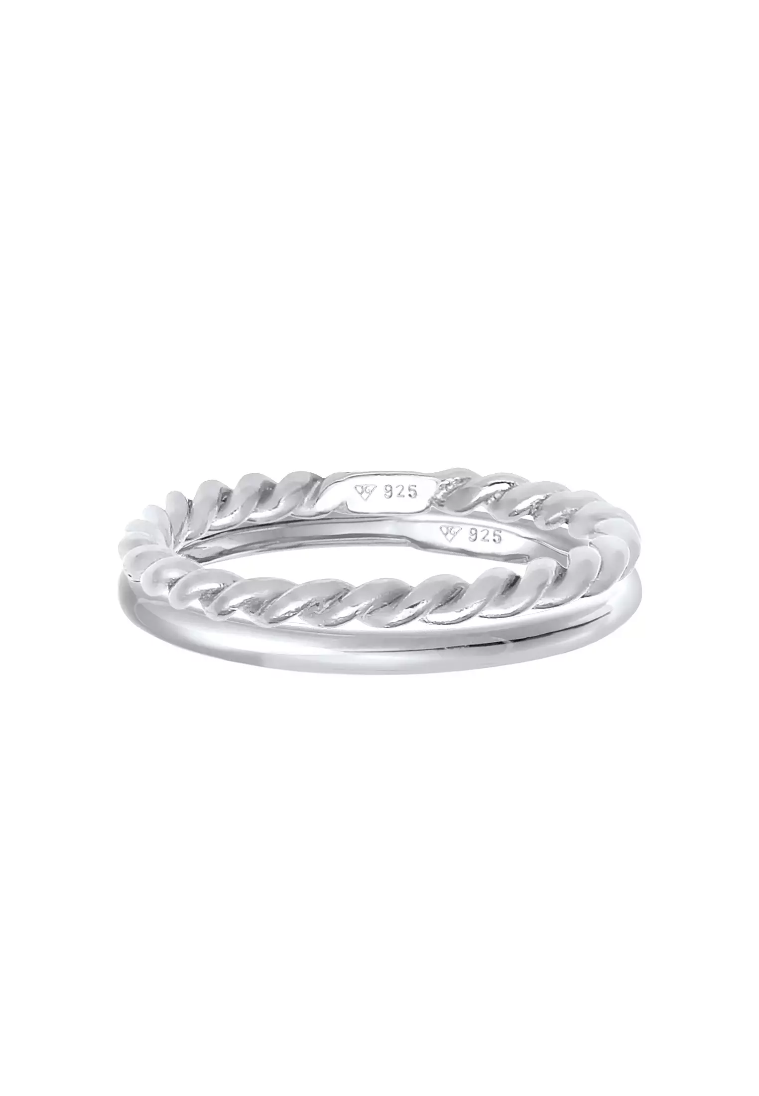 Buy ELLI GERMANY Plain and Twisted Ring Duo – 925 Silver 2026 Online ...