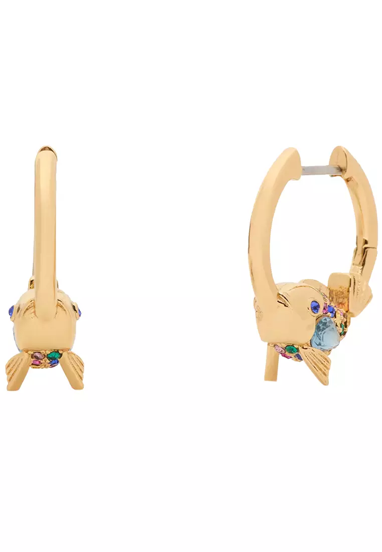 Buy Kate Spade What A Catch Fish Huggies Earrings in Blue Multi KH246 ...