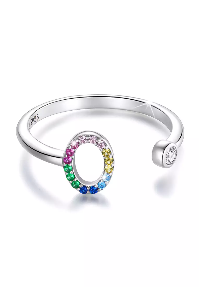 Buy 925 Signature Solid 925 Sterling Silver Colourful Rainbow Alphabet ...