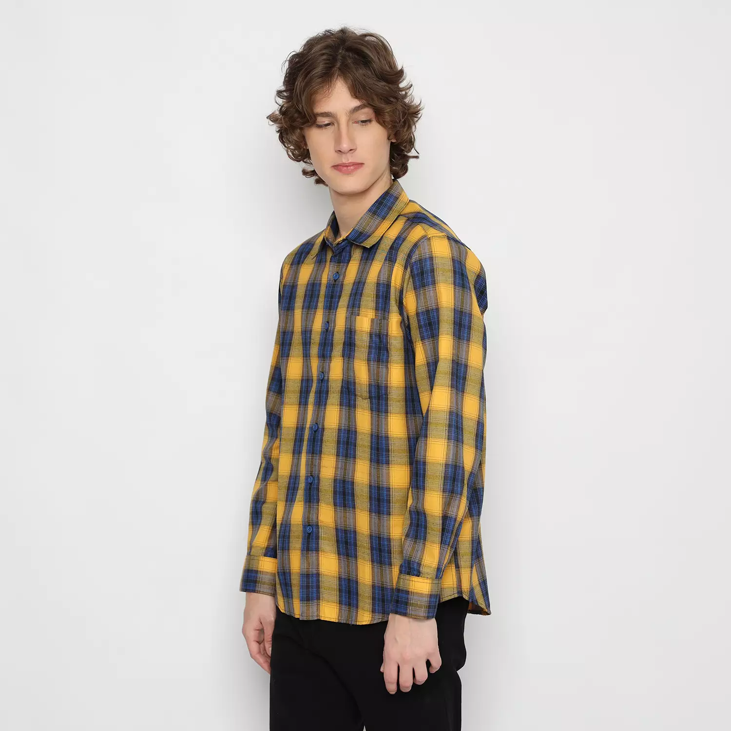 Jual Platini Platini Kotak Flanel Pria Lengan Panjang Kuning 76353 ...