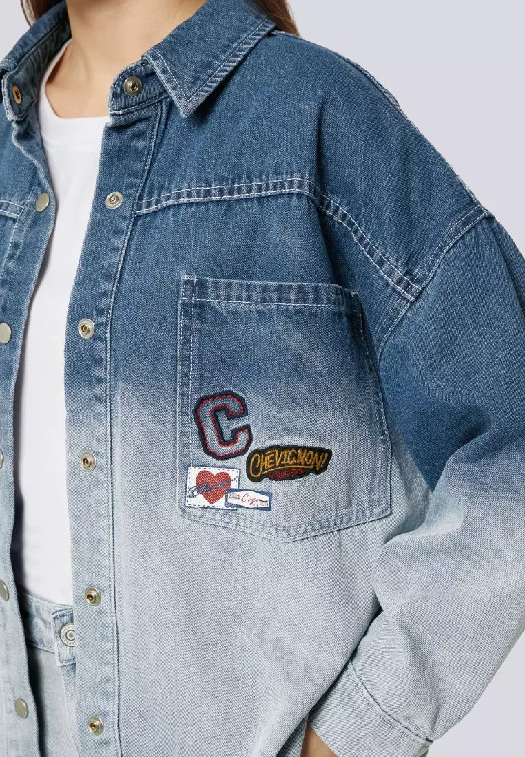 Buy Chevignon Women's Dip Dye Denim Jacket 2025 Online | ZALORA