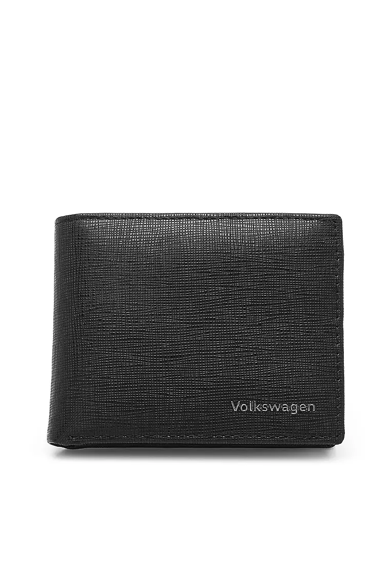 Buy Volkswagen Men's Genuine Leather RFID Blocking Wallet - Black 2025 ...