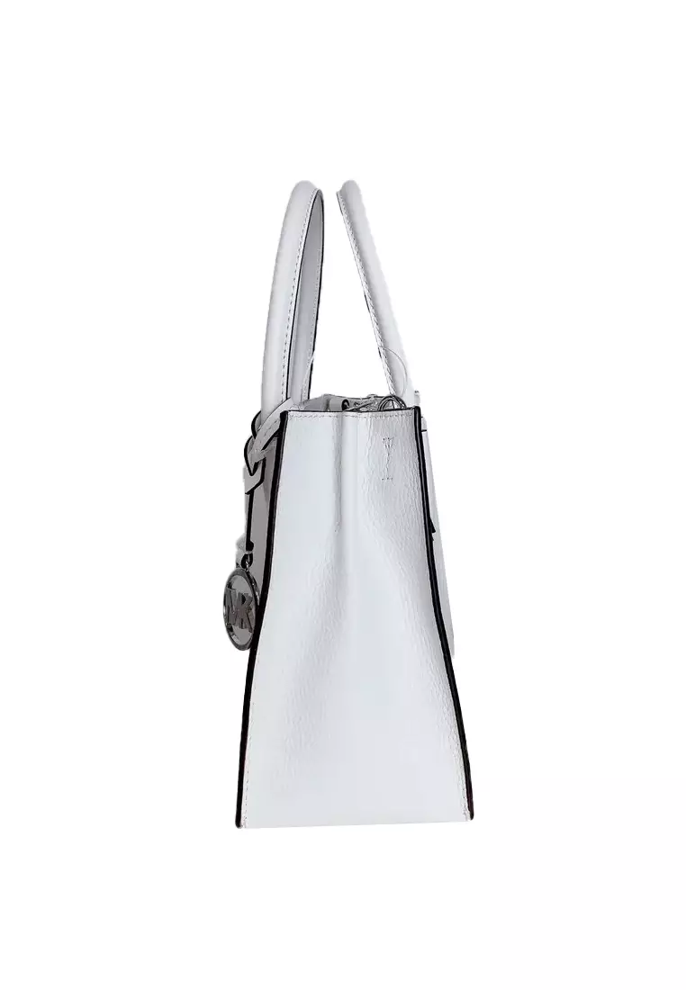 Buy MICHAEL KORS MERCER Women's White Signature Lock Messenger Bag 2026 ...