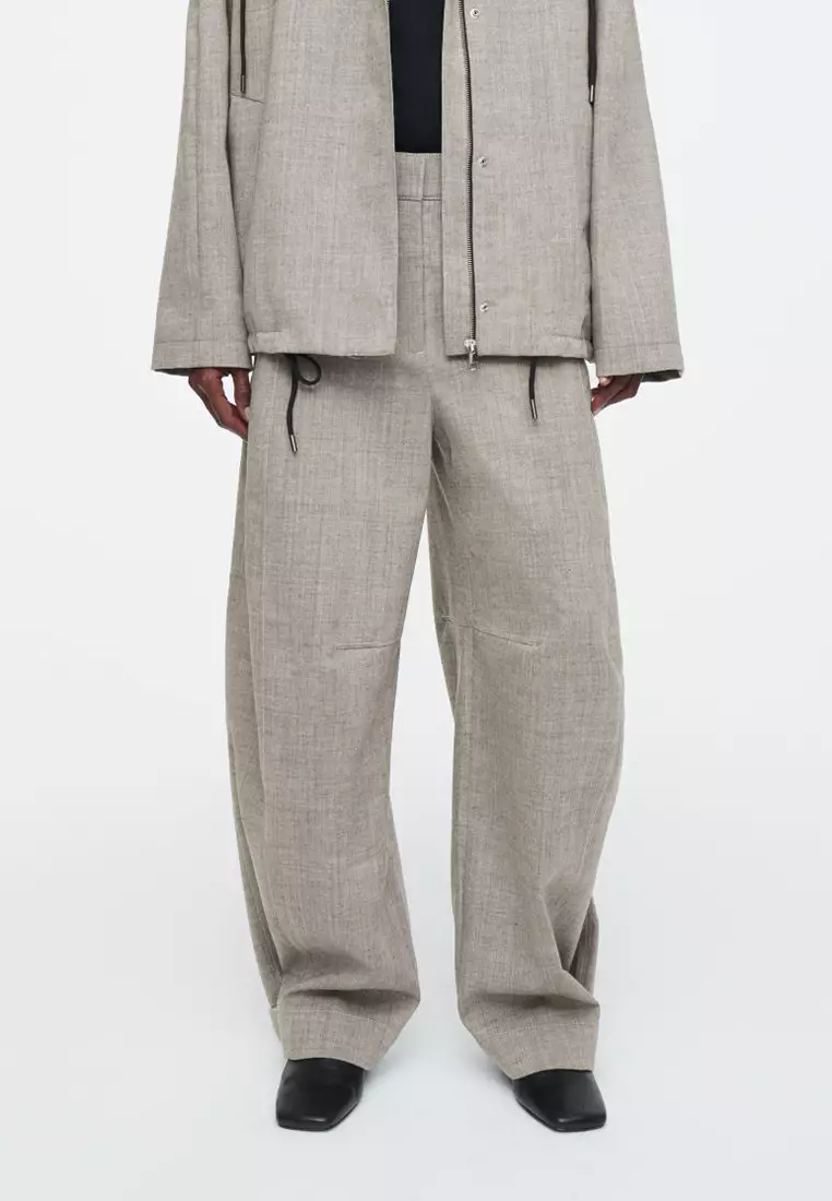 COS Wool Barrel-Leg Utility Trousers 2024 | Buy COS Online | ZALORA ...