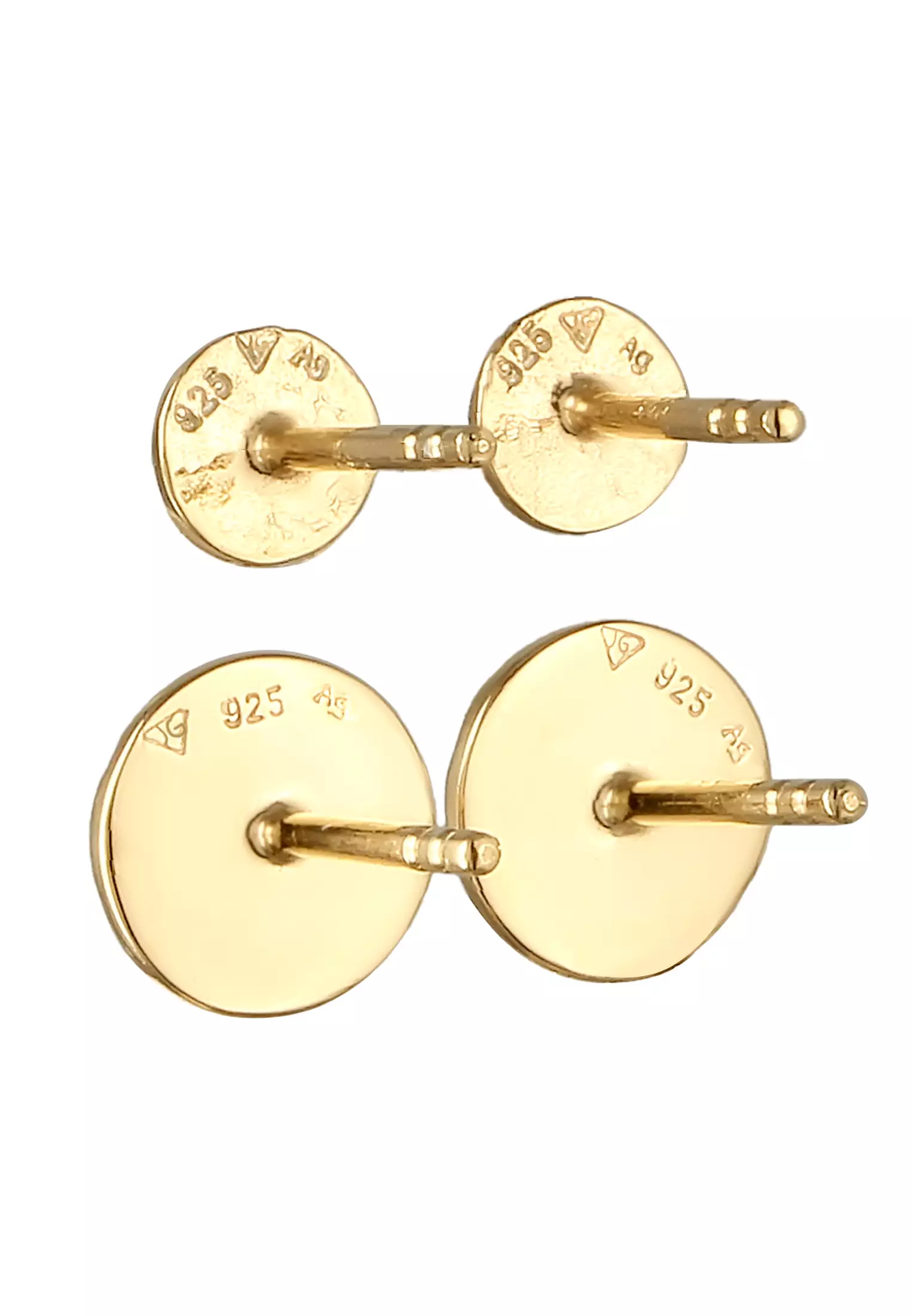 Buy ELLI GERMANY Hammered Coin Disc Stud Earrings – Gold-Plated Silver ...