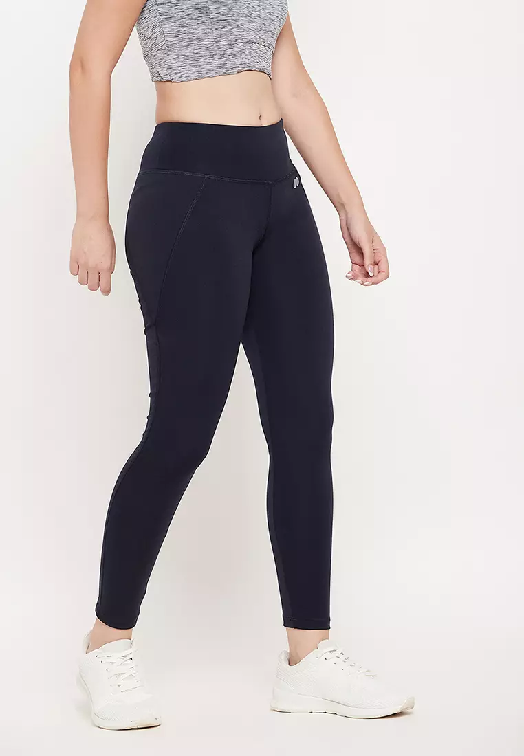Clovia Clovia Snug Fit Active Tights in Navy with Reflective Logo 2025 ...