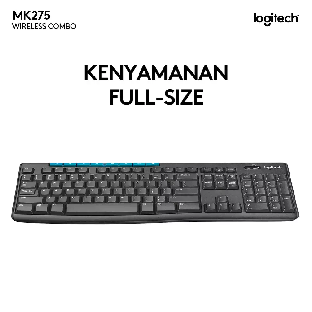Jual Logitech Logitech MK275 Combo Keyboard dan Mouse Wireless dengan Tombol Multimedia Original ...