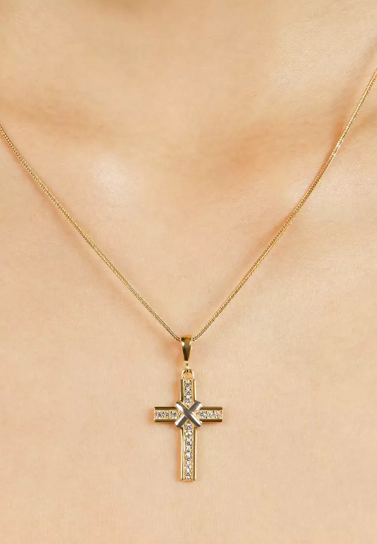 Buy Foundry Pavé Cross Pendant 18k Gold 2025 Online | ZALORA Philippines