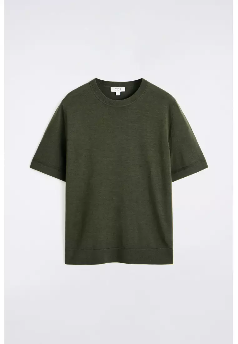 Buy COS SLIM-FIT MERINO WOOL KNITTED T-SHIRT 2026 Online | ZALORA