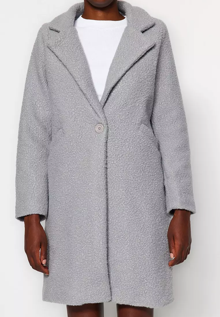 Buy Trendyol Textured Long Coat 2025 Online | ZALORA Philippines
