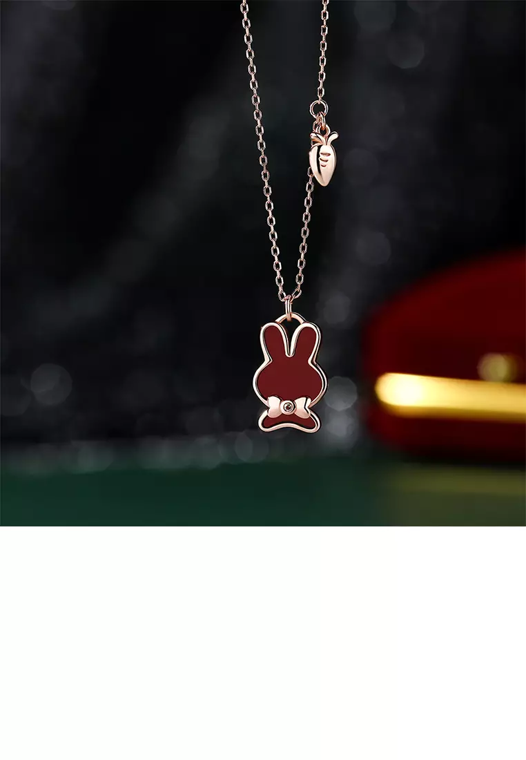 Buy Glamorousky 925 Sterling Silver Plated Rose Gold Simple Cute Enamel ...