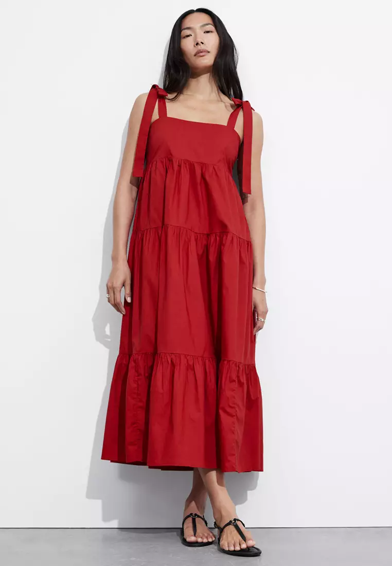 Buy & Other Stories Tiered Tie-Strap Midi Dress Online | ZALORA Malaysia