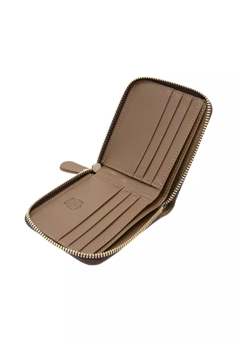 Jual Jack Studio Jack Studio Top Grain Leather RFID Blocking Zip around ...