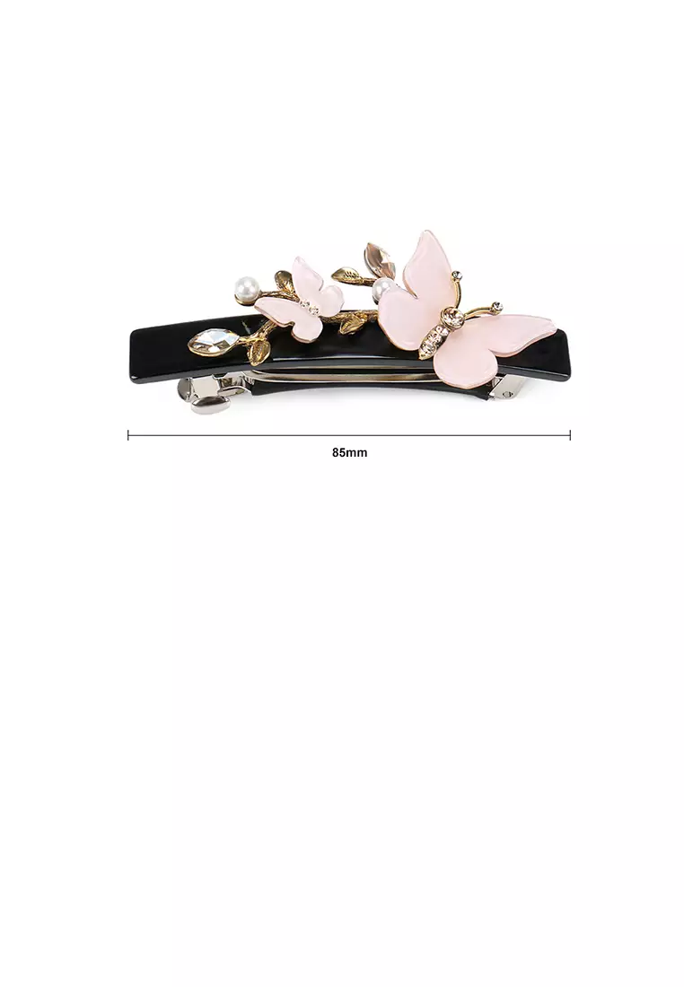Mooclife Chic Pink Butterfly Hair Slide With Cubic Zirconia 2025 | Buy ...