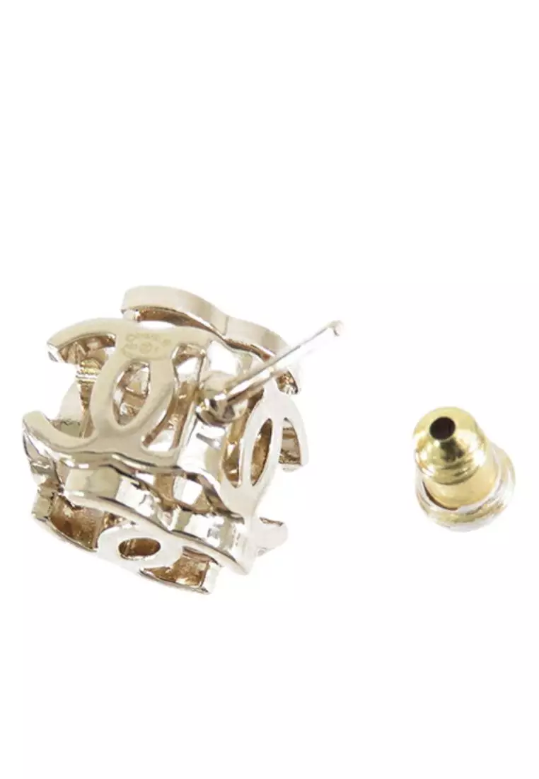 Buy Chanel Pre-Loved Chanel Cc Gold Plated Enamel Cube Logo Push Back ...