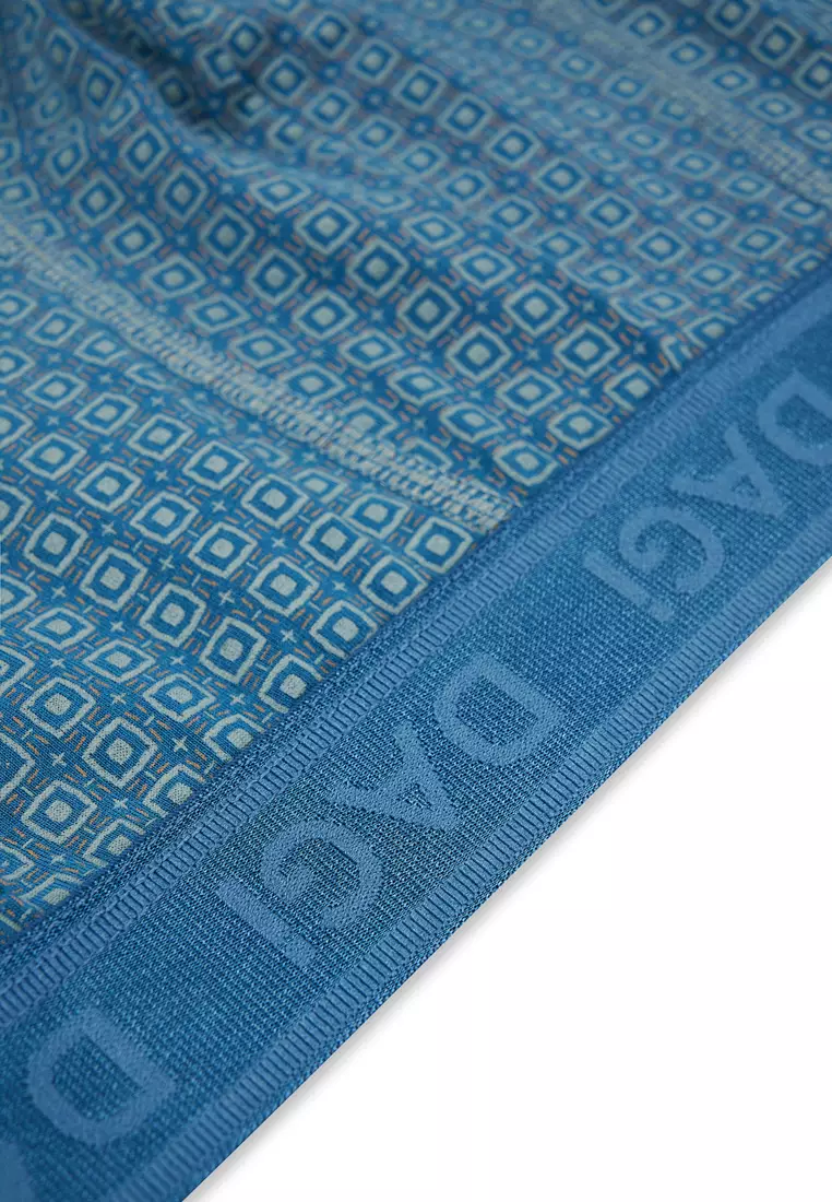 Buy DAGİ 3-Pack Blue-Green Basic Boxer, Geometric Print, Underwear for ...