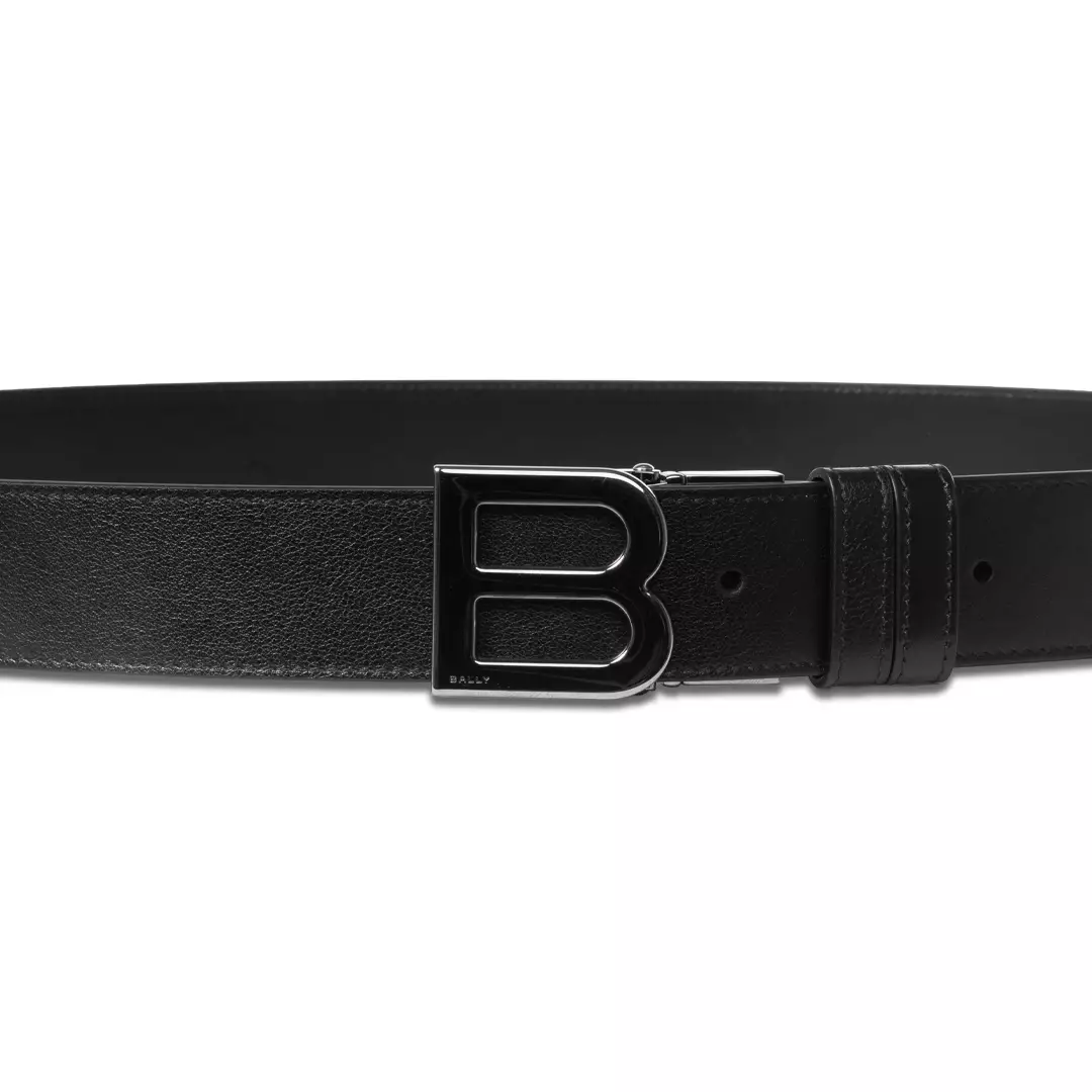 Jual BALLY B Logo 35mm Reversible And Adjustable Leather Belt - Black ...