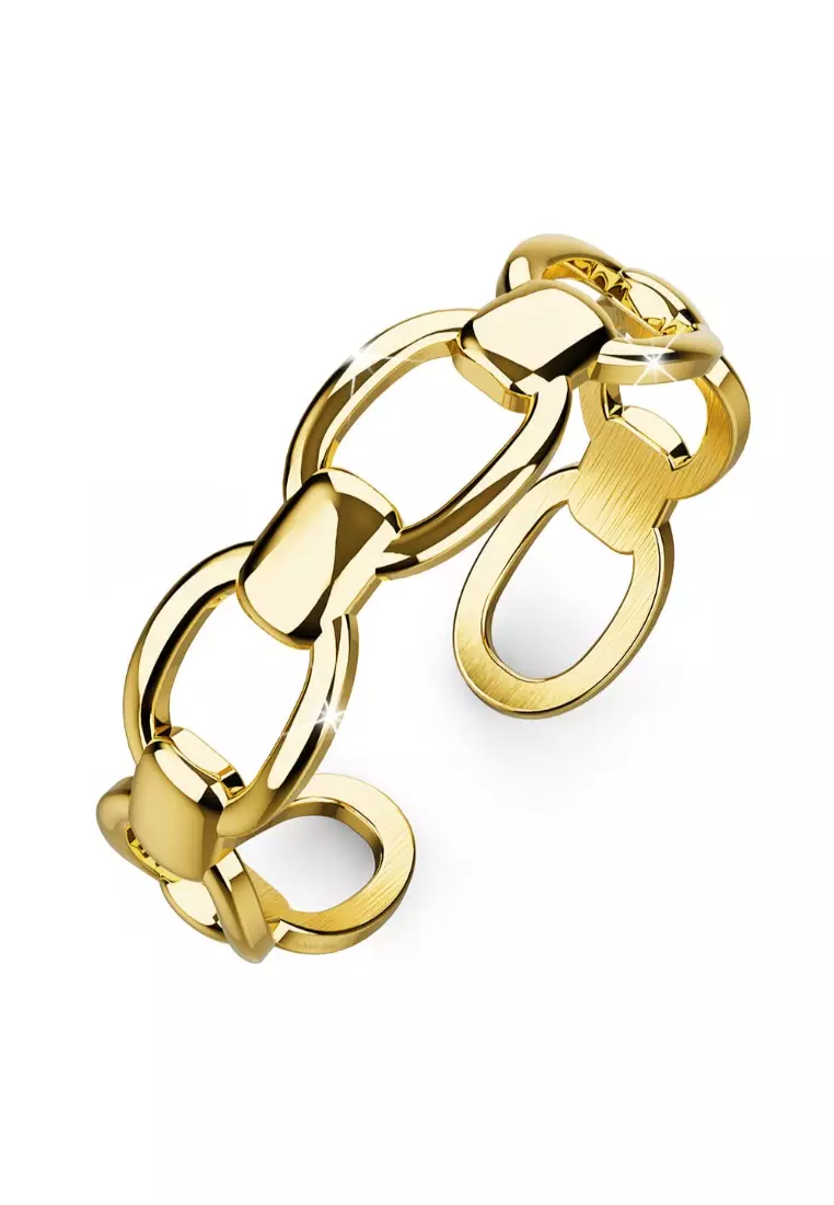 Buy Bullion Gold Adjustable Imperial Chain Link Ring in Gold Layered ...