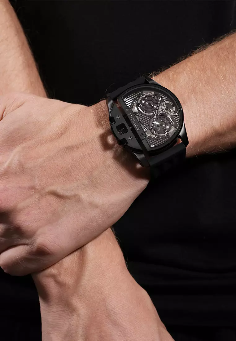 Buy Police Police Daintree Black Rubber Analog Quartz Watch For Men ...