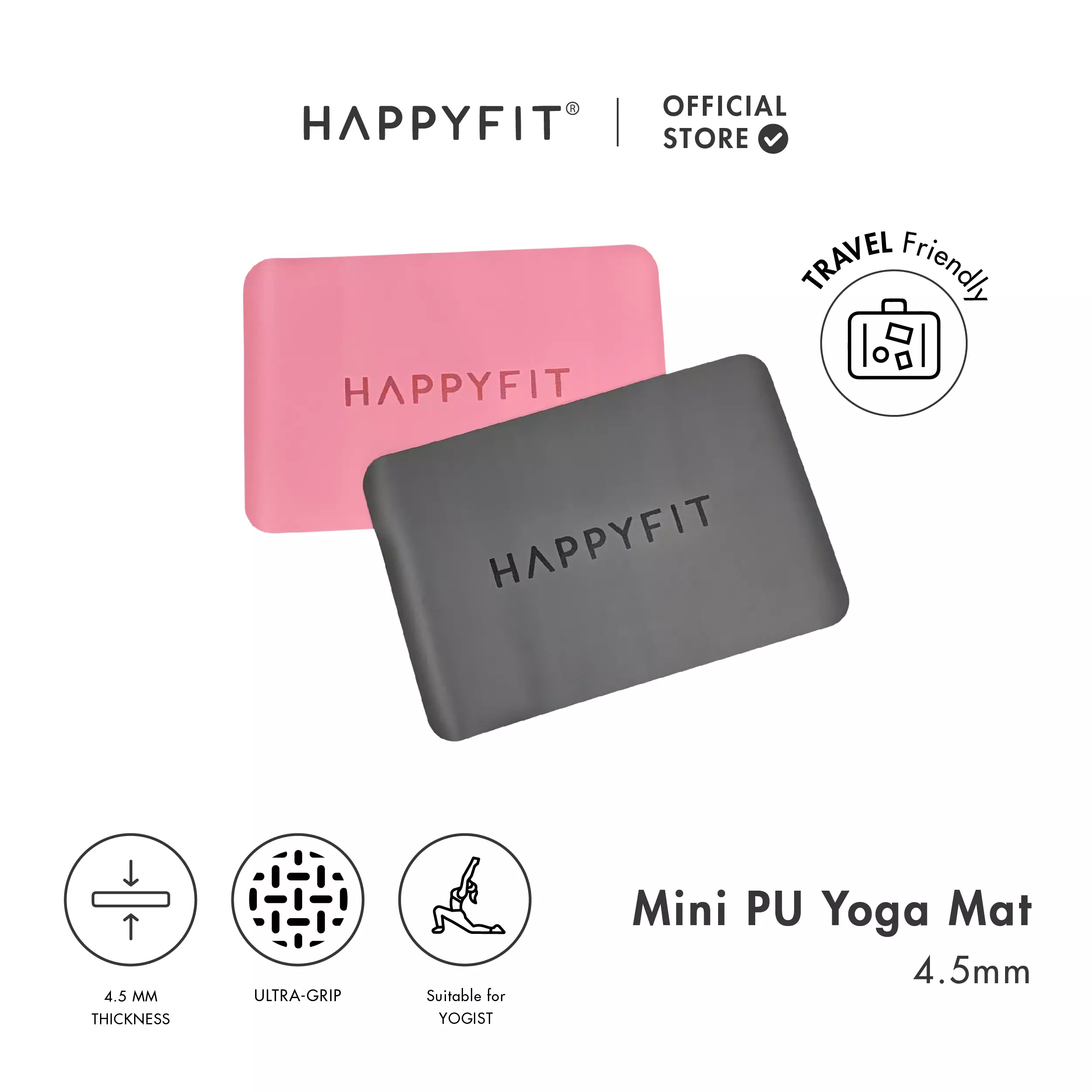 Jual Happyfit HAPPYFIT Mini PU Premium Yoga Mat Berry Original 2025 ...