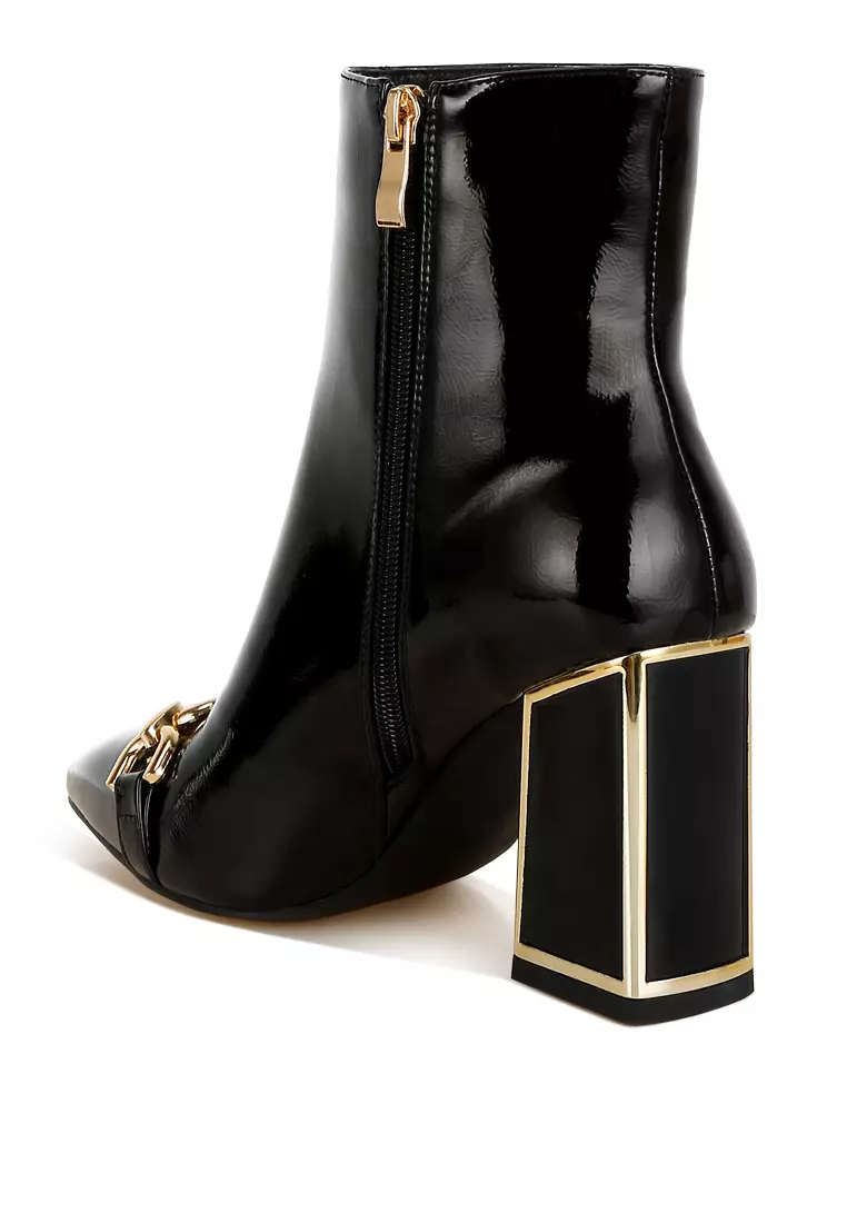 Buy London Rag Metallic Chain Detail Boots in Black 2026 Online ...