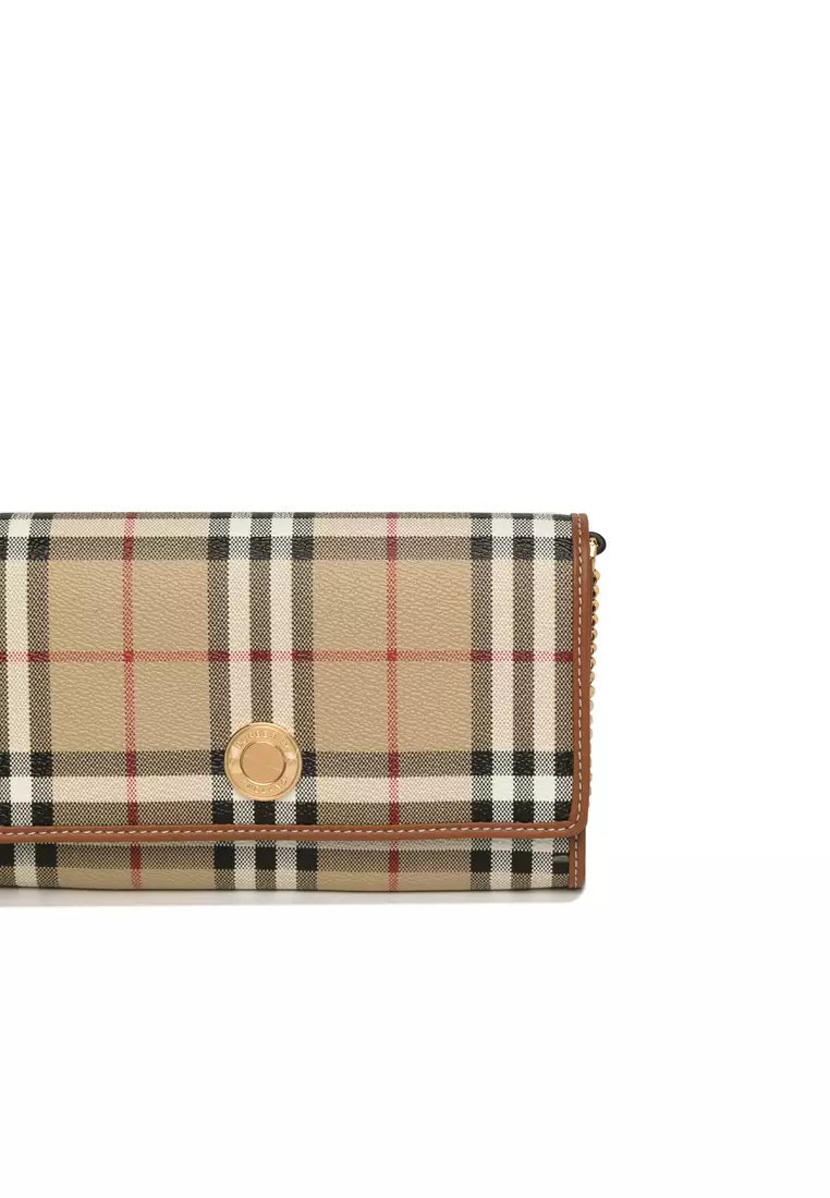 Buy Burberry Check Wallet With Chain Strap Chain wallet 2025 Online ...
