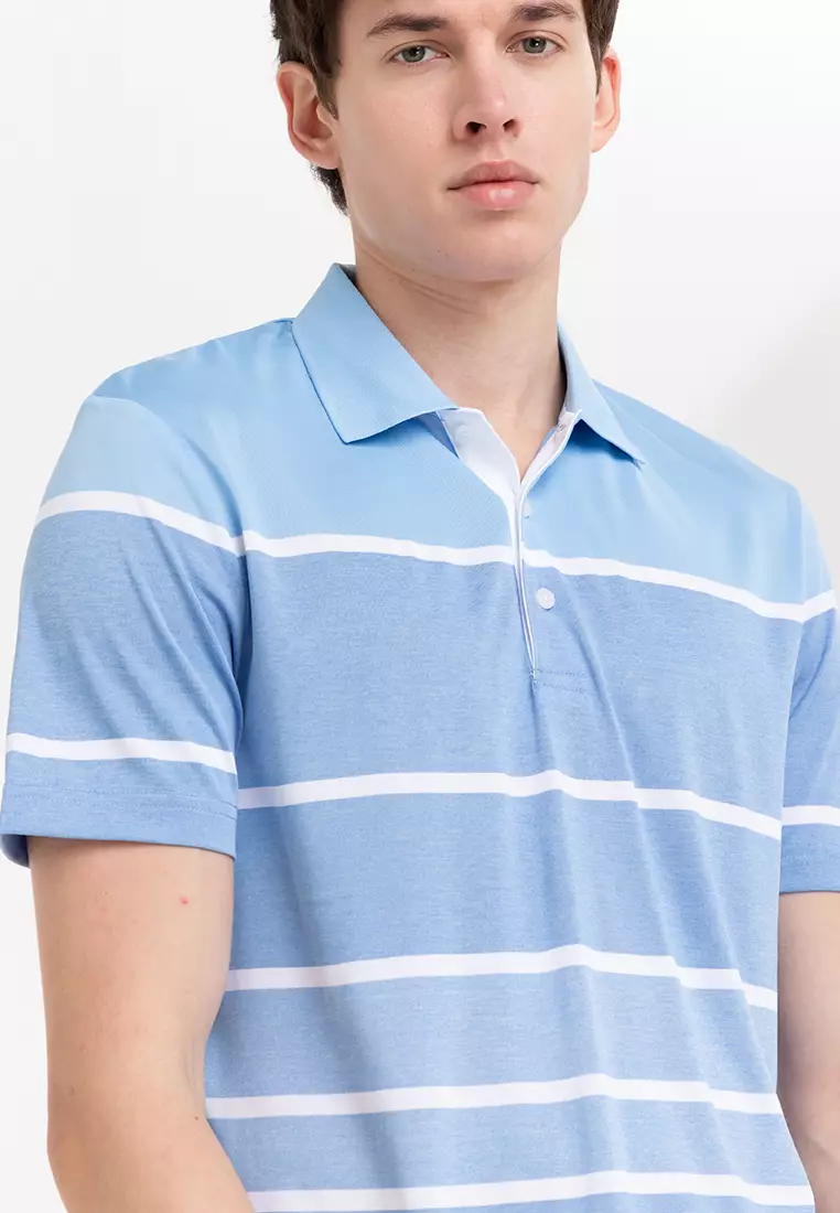 Buy Jack Nicklaus Tonal Heather Stripe Polo Blue Robin 2024 Online ...