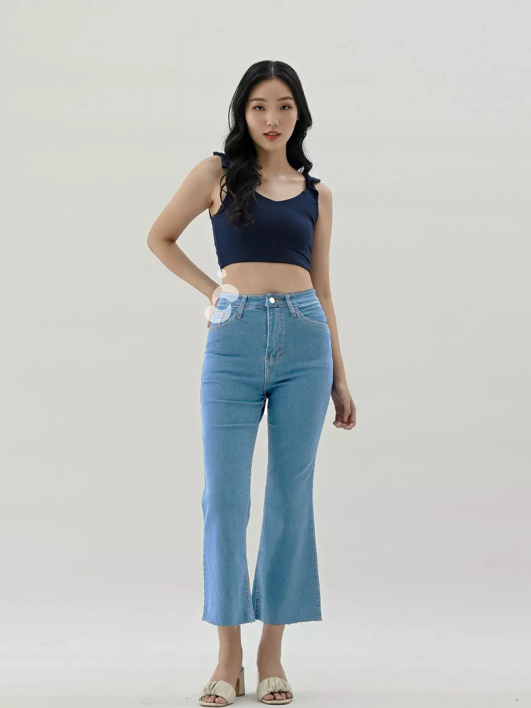 Jual Shenelin Flare Highwaist Biru Muda Original 2024 | ZALORA Indonesia