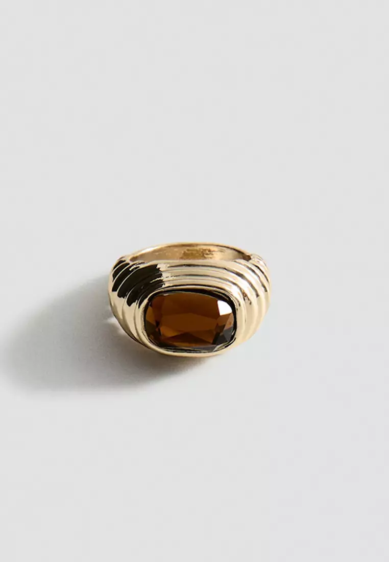 Buy Mango Ring With Combined Embossed Resin 2026 Online | ZALORA