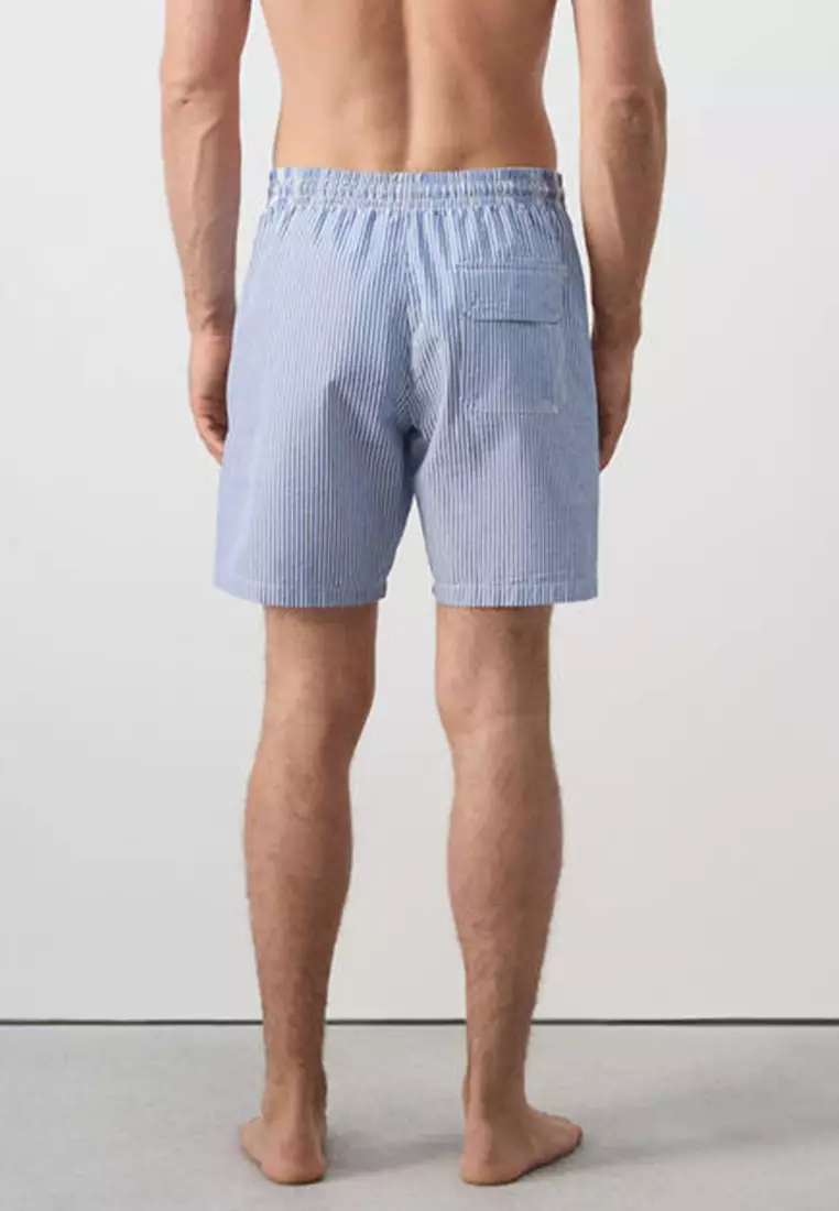 Buy MANGO Man Seersucker Striped Swim Shorts 2026 Online | ZALORA